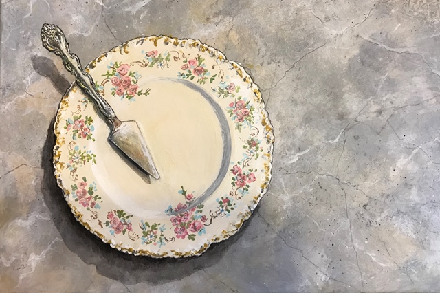 Cake Plate on a Side Table - Painted Furniture By Sue